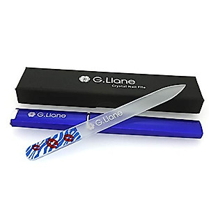 Premium Glass Nail File with Case – G.Liane Professional Crystal Fingernail Files Perfect Manicure Set for Women Men Kids Nail Care Gift Set (Blue)