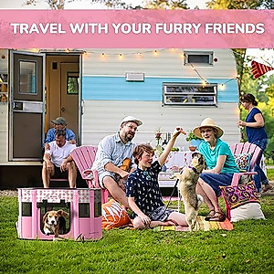 TASDISE Portable Pet Playpen, Foldable Exercise Play Tent Kennel Crate for Puppy Dog Yorkie Cat Bunny, Great for Indoor Outdoor Travel Camping Use, Come with Carring Case, 600D Oxford, M