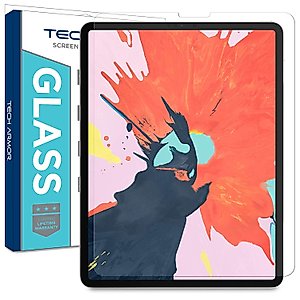 Tech Armor Screen Protector for iPad Pro 12.9 Inch 2022/2021/2020/2018 (6th/5th/4th/3rd) Model, 9 H Hardness Liquid Retina Display, Face ID Compatible, Ballistic Tempered Glass 1 Pack