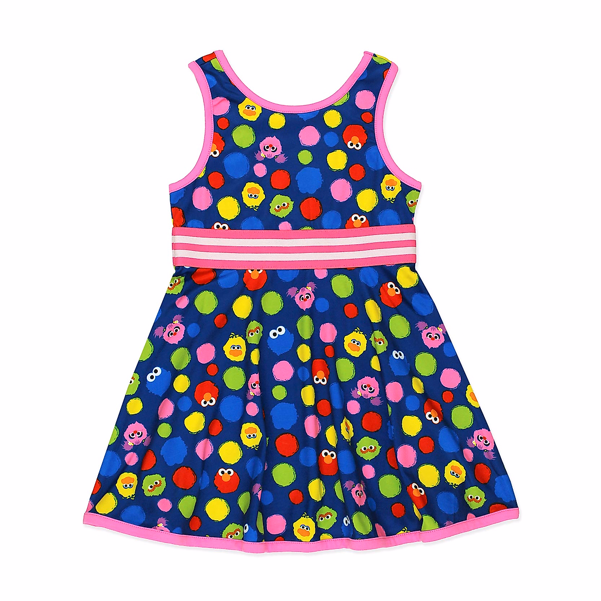 Isaac Mizrahi Loves Sesame Street Elmo Baby Toddler Fit and Flare Soft Dress (4T, Toddler Multicolor)