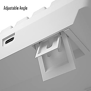 MageGee MK-Mini 60% Mechanical Gaming Keyboard, 61 Keys TKL Compact Gaming Keyboard with Red Switches, Portable Blue LED Backlit USB Type-C Wired Office Keyboard for PC Laptop Computer, White