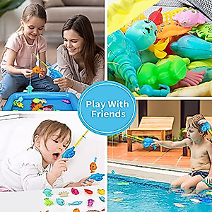 TOY Life Magnetic Fishing Game for Kids 3-5 with 2 Toddler Fishing Poles, Magnetic Fishing Toys for Toddlers, Kids Bath Toys for Toddlers, Outdoor Pool Water Toys for Kids 4-8, Baby Fishing Toy
