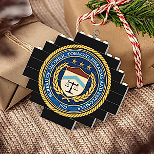 Us Bureau of Alcohol Tobacco and Firearms ATF Fashion Building Brick Block Puzzle Lozenge Shaped Orange Uv Printed for Indoor Outdoor Suitable for Various Festivals