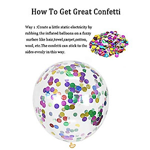 50 Pcs Fun Confetti Balloons Kit,12inch Multicolored Sequins Party Balloons Rich Color Latex Balloons for Kid Birthday Shower Wedding Christmas New Year Decoration