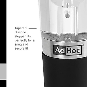 AdHoc 2-in-1 Aerator Pourer and Red Wine Decanter - Wine Aerator & Pourer Spout - Wine Decanter with a No-Drip Spout - Red Wine Decanter and Accessory - Hand Wash Kitchen Tool - Clear, 7"