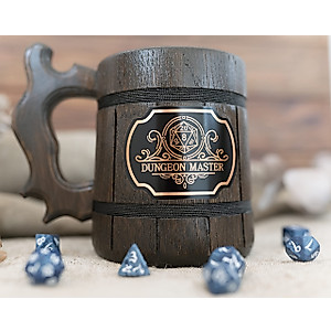 Dungeon Master Beer Mug. Dungeon and Dragons Mug. Dungeon Master Stein. D&D Gift. Wooden Beer Stein. Best Gift. Wooden Beer Mug. Wood Beer Mug Gamer Gift Beer Tankard K145