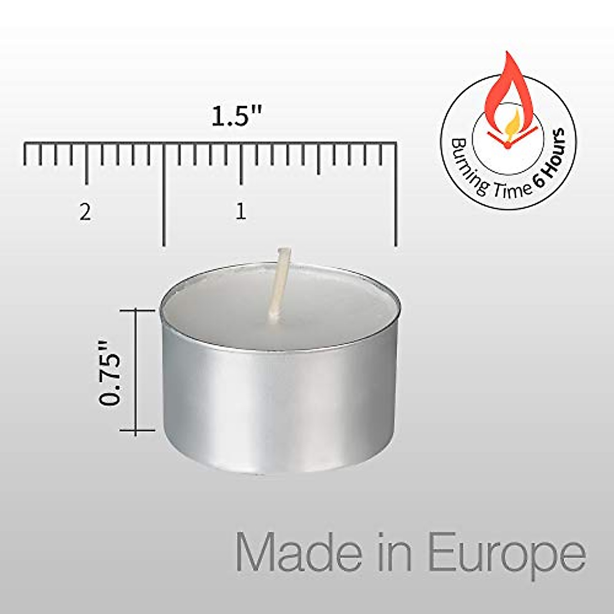 HomeLights Unscented White Tealight Candles -100 Pack, 6 to 7 Hour Burn Time Smokeless Tea Light Candles, Mini Votive Paraffin Candles with Cotton Wicks for Shabbat, Weddings, Christmas, Home Decor