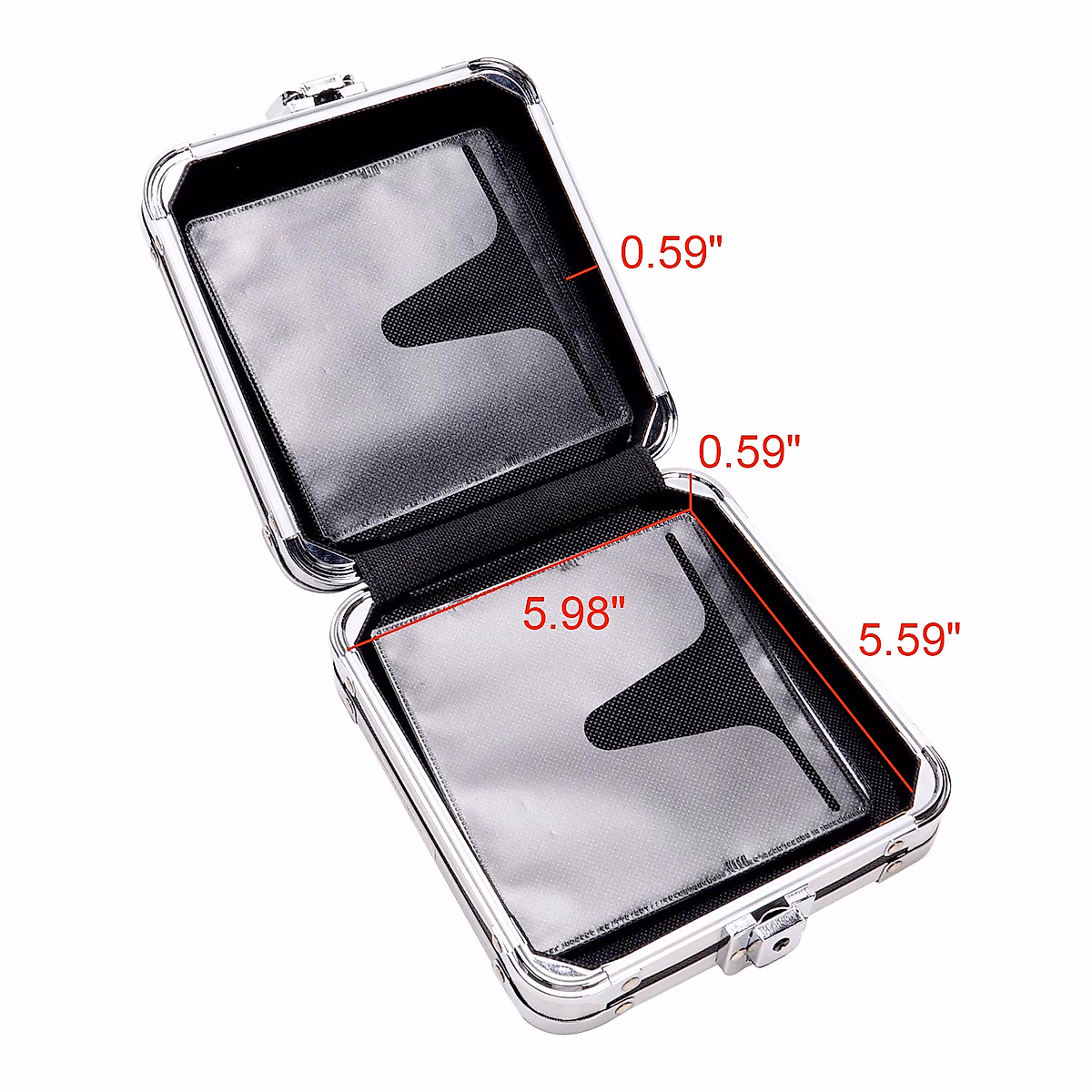 Vaultz Locking CD Case Holder - 24 Disc Storage Capacity, 2.5 x 6.25 x 7 Inch Portable DVD Case Holders w/Carrying Handle - Lockable CD Holder for Car, Travel, Work - Black