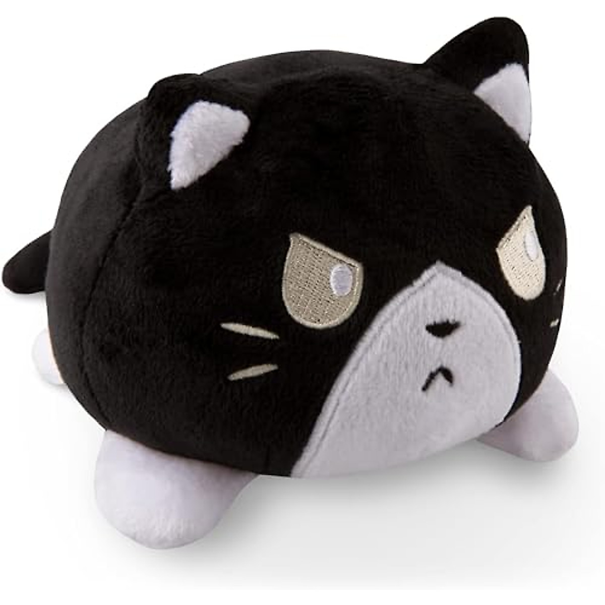 TeeTurtle - The Original Reversible Cat Plushie - Tuxedo - Cute Sensory Fidget Stuffed Animals That Show Your Mood