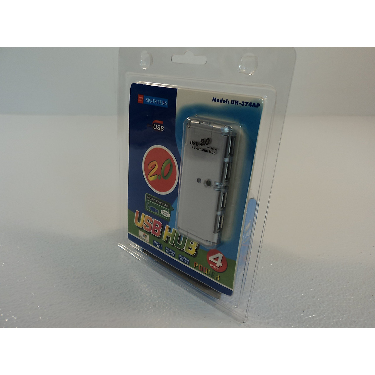 Sprinters Mini 4 Port USB Hub 2.0 Pocket Size Plug and Play UH-374AP