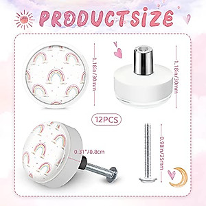 Fumete 12 Set Rainbow Drawer Knob Pulls Round Soft Rubber Pastel Drawer Knobs Silicone Cabinet Drawer Knobs for Boys Girls Kids Dresser Knobs for Nursery Closet Kitchen Cabinet