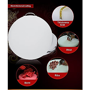 Large Round Plastic Cutting Board, 38cm/15 In Commercial Heavy Duty Cutting Meat Chopping Board, BPA Free, Kitchen Non Slip Thickened Chopping Board (Size : 38x5cm/15inx1.97 in)