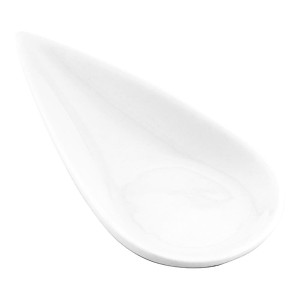 Restaurantware 4.3 Inch x 2 Inch Porcelain Tasting Spoons 10 Teardrop Shape Porcelain Spoons - Microwave-Safe Oven-Safe White Porcelain White Tasting Spoons Chip-Resistant For Appetizers