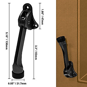 PHITUODA KickDown Door Stopper Easy-Step Door Stop Black-2pcs