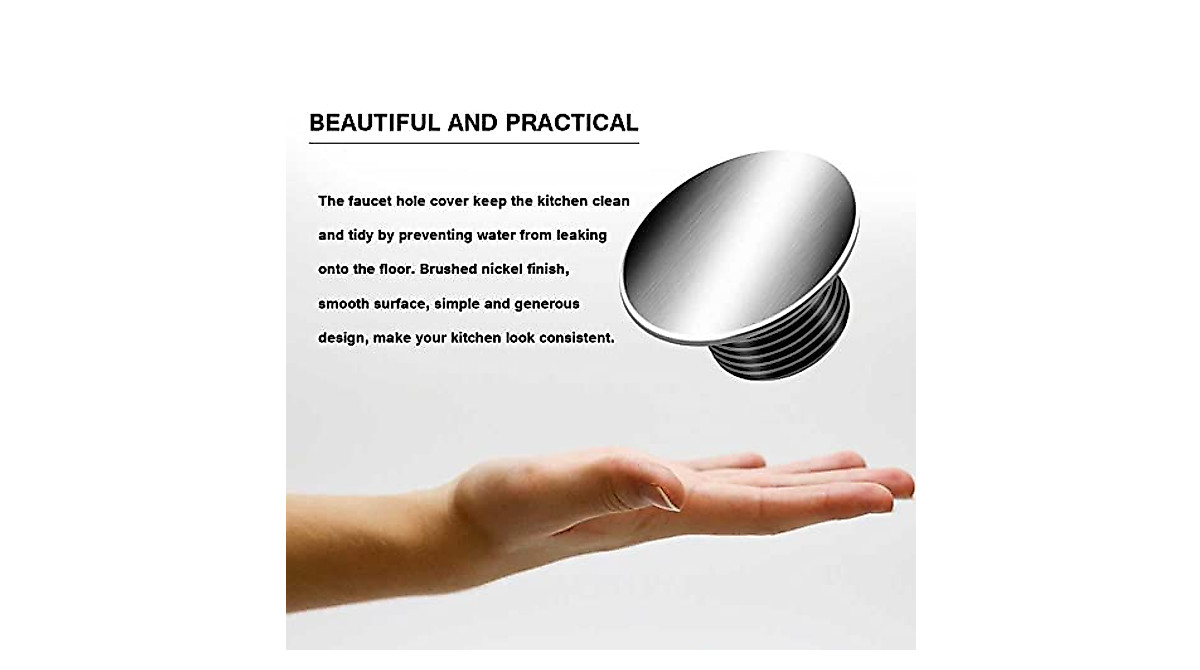 Kitchen Faucet Hole Cover Stainless Steel - Easy Install & Durable