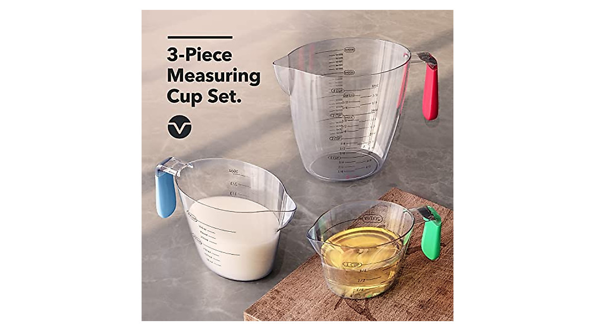 Vremi 3-Piece Nesting Measuring Cups Set - BPA Free