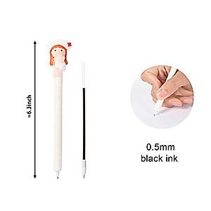 Hxytech 10pcs Doctor Nurse Pens Novelty Ballpoint Pens Polymer Clay Pens 0.5mm Black Ink for Writing Stationery Nursing School, Medical Students, Women Nurse Doctor Gift