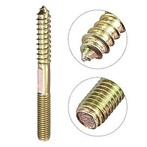 uxcell M8x75mm Hanger Bolts, 24pcs Double Head Thread Dowel Screws for Wood Furniture Connecting