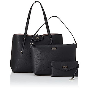 GUESS Womens Eco Brenton Tote Shoulder Bag, Black, One Size US