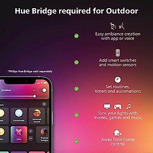 Philips Hue Lily White & Color Outdoor Spot Light Base kit (Hue Hub Required), 3 Spot Lights with Power Supply + Mount, Compatible with Alexa, HomeKit & Google Assistant , Black (New)