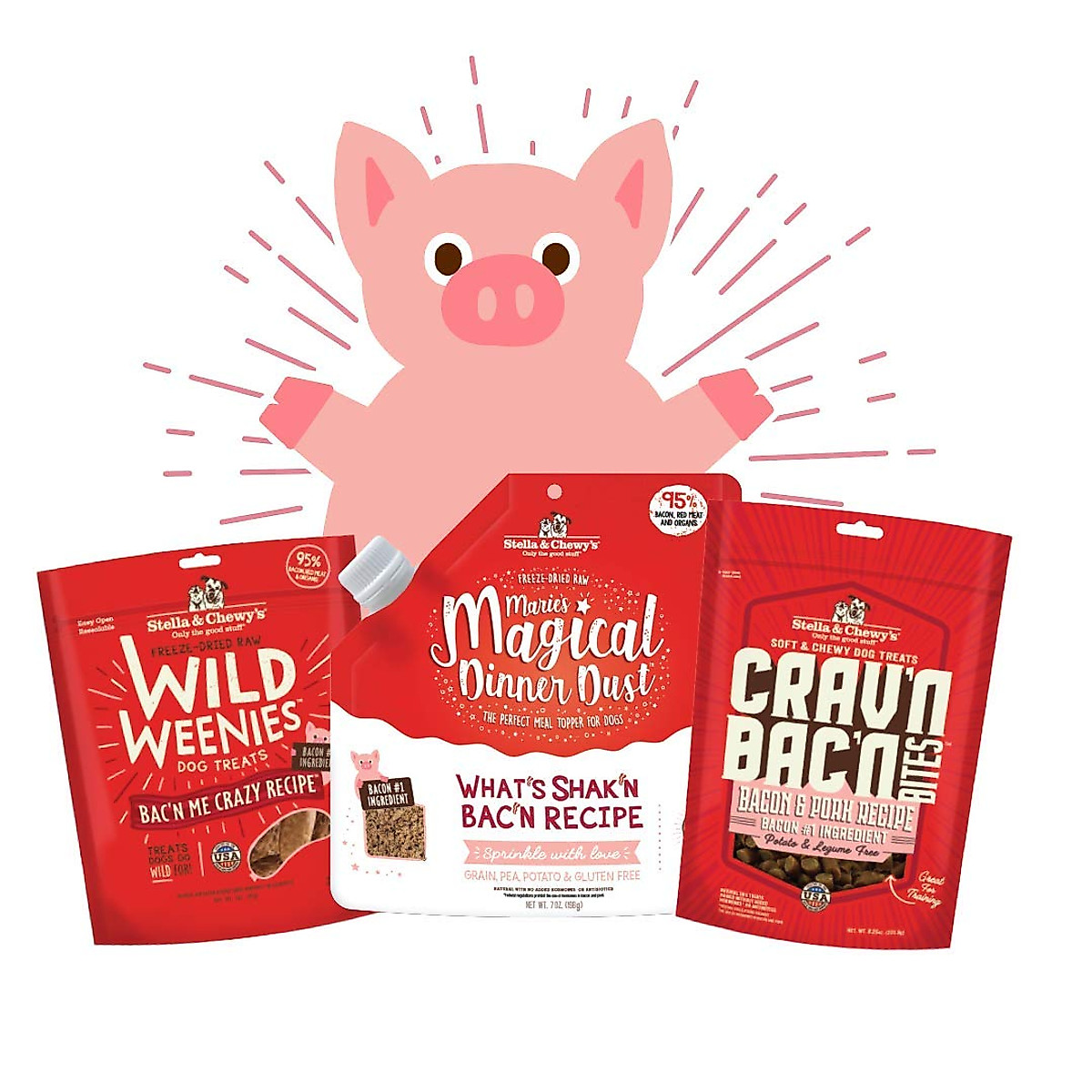 Stella & Chewy's Crav'n Bac'n Dog Treats Bacon & Duck Recipe, 8.25 oz. Bag