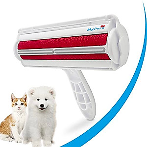 MyPera Pet Hair Remover - Reusable Cat and Dog Hair Remover for Furniture, Couch, Carpet, Clothes, Car Seats or Bedding - Portable Lint Rollers, Self-Cleaning Base Dog and Cat Fur Removal Tool