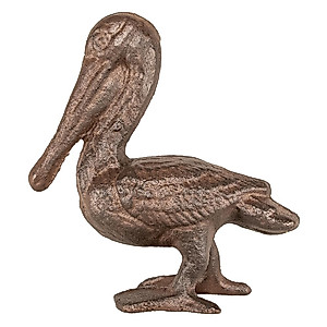 Cast Iron Pelican Decorative Door Stopper and Paperweight - Heavy Duty Door Bumper for Bottom of Door Weighing 2 lbs 3 oz Measuring 6.5'' by 6.5'' - Cute and Functional Door Stopper