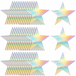 120 PCS Iridescent Five Star Cutouts Double Printed Paper Star Decorations Star Confetti Cutouts Cardboard Stars for Bulletin Board Stars Accents Classroom Wall Party Decoration