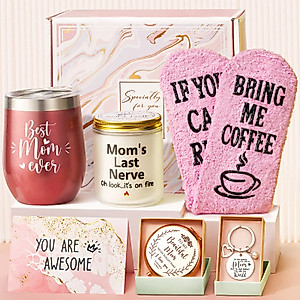 Best Mom Gifts Mothers Day Gifts for Mom from Daughter Son Kids, Gift Basket for Mom Women Birthday Gifts for Mom Mother-in-law Christmas Presents, New Mom Gifts for Wife from Husband w/Wine Tumbler