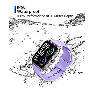 TOOBUR Smart Watch for Women Alexa Built-in, 1.8" IP68 Fitness Tracker with Heart Rate/Blood Oxygen/Sleep Tracker/100+ Sport Modes/Answer & Make Calls, Fitness Watch Android iOS Compatible Lilac