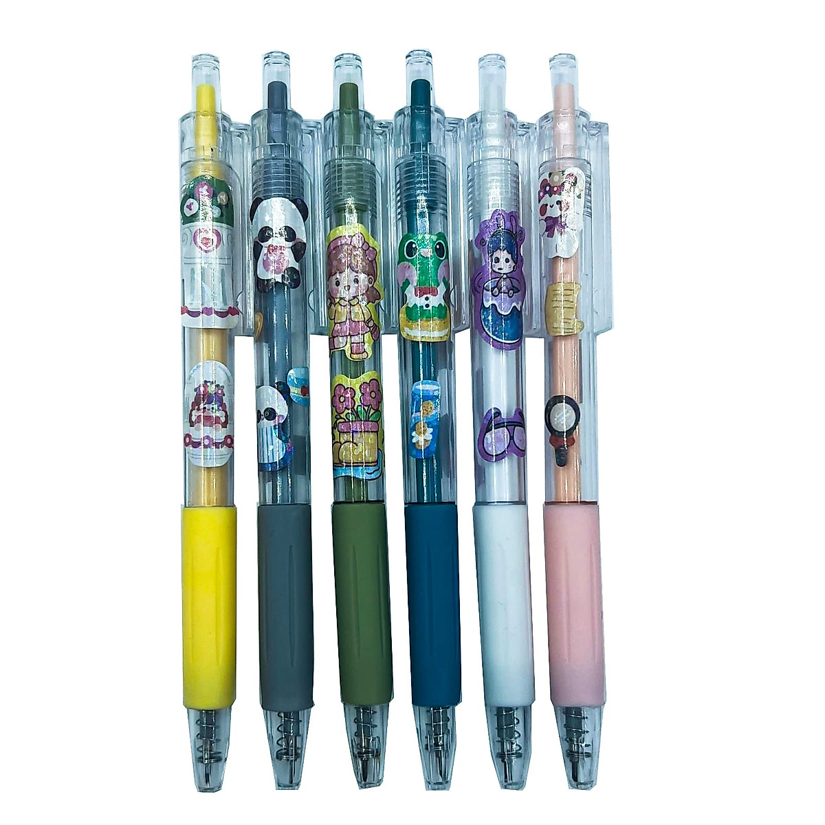 LIGHUFEIC Cartoon Pattern Retractable Knife Pen,Precision Paper Cutter Pen Craft Cutting Tool Paper Pen Cutter Knife with Tool Pocket Clip and Ten DIY stickers, 6 PACK