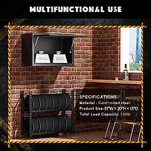 Greenvelly Metal Garage Storage Wall Mounted Cabinet with Flip Up Door, Black 20" H Hanging Steel Cabinets with Up-Flip Doors, Tool Wall Cabinets for Garage,Home Office, Kitchen (31” W x 13” D)