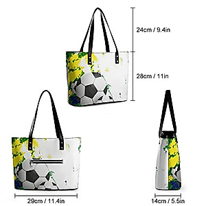 Womens Handbag Football Leather Tote Bag Top Handle Satchel Bags For Lady