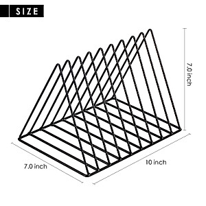 2 Pcs Magazine Holder,Desktop File Sorter Organizer Triangle Bookshelf Decor Home Office,Photography Props（Black）