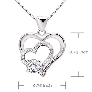 ALOV Jewelry Sterling Silver Godmother Cubic Zirconia Pendant Necklace