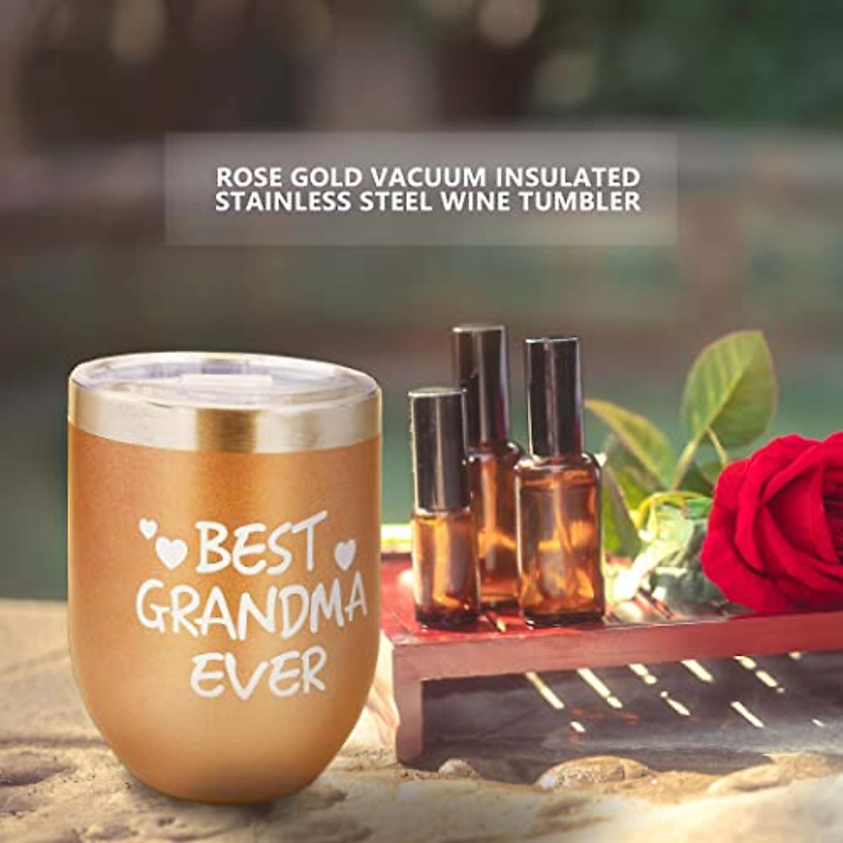 Gifts for Women Birthday Gifts Basket for Grandma Birthday Unique from Grandkids-Surprise Presents gifts Box for grandmother Includ Candle, Bath Loofah,wine Tumbler, Necklace,Tumbler,miorror