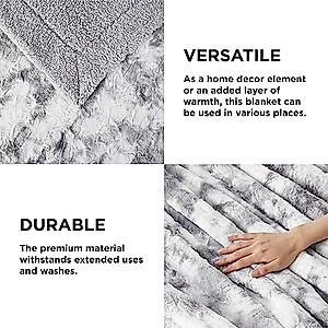 Bedsure Sherpa Blanket Twin Size - Soft, Fuzzy & Fluffy Faux Fur - Warm, Cozy Blanket for Couch, Sofa and Bed, Tie Dye Design, Light Grey, 60x80 Inches