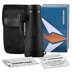 Wingspan Optics Explorer High Powered 12X50 Monocular. Bright and Clear. Single Hand Focus. Waterproof. Fog Proof. For Bird Watching, or Watching Wildlife. Daytime Use. Formerly Polaris Optics