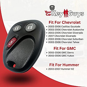 Keyless Entry Car Key Fob Compatible with LHJ011 Remote for 2003-2007 Chevy Silverado Tahoe Avalanche Equinox SSR Suburban | GMC Sierra Yukon | Hummer H2 | Cadillac Escalade