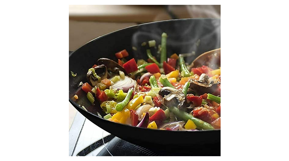 Jim Beam Heavy Duty Cast Iron Wok - Pre-Seasoned & Versatile Cooking Pan