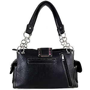 Zelris Buckle Abstract Butterfly Artwork Women Conceal Carry Handbag Wallet Set (Purple)