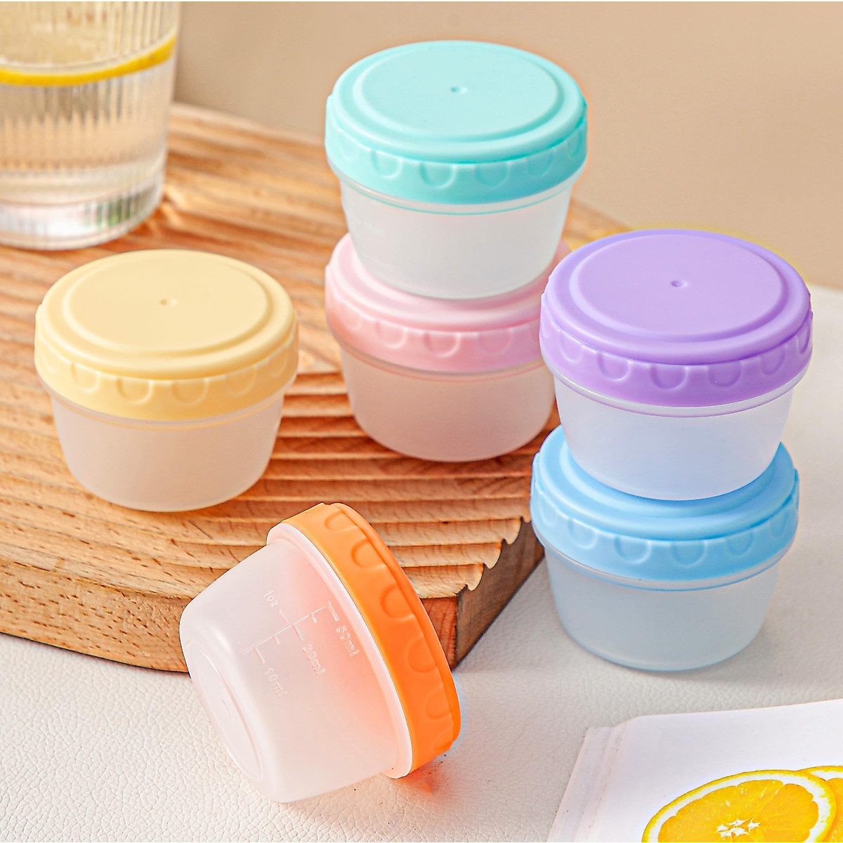 TOUWMX 12 Pack Salad Dressing Containers, 2oz Leakproof Sauce Containers with Lids, Portable Lunch Box Accessories, BPA Free, Microwave & Dishwasher Safe