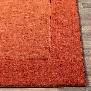 Mark&Day Area Rugs, 3x5 Reims Solid and Border Burnt Orange Area Rug Orange Carpet for Living Room, Bedroom or Kitchen (3'3" x 5'3")