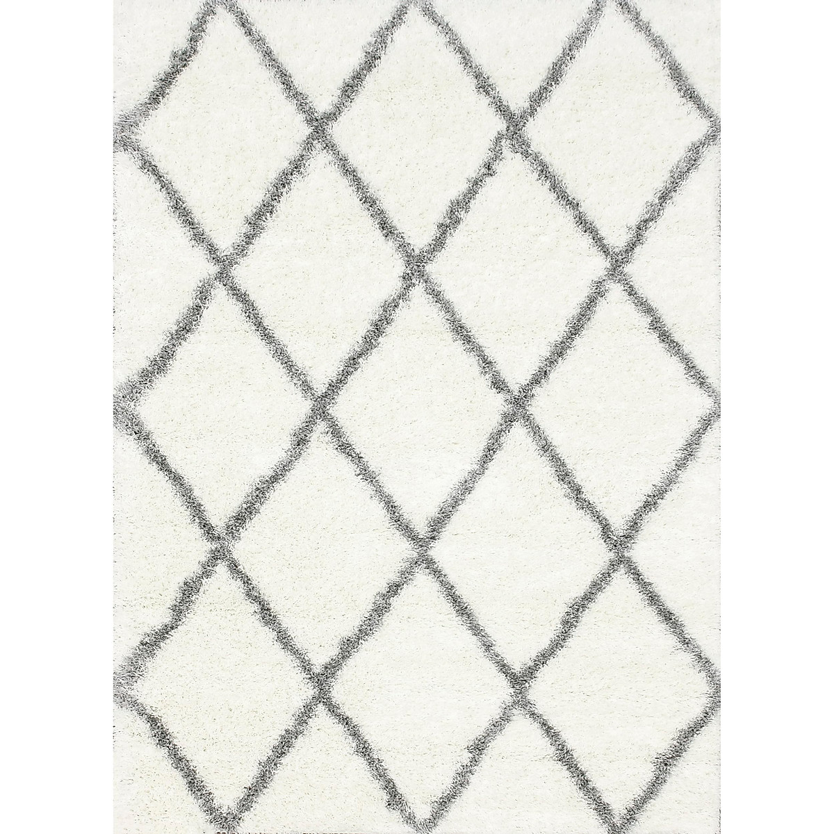 nuLOOM Machine Made Diamond Shag Area Rug, 5x8, Gray