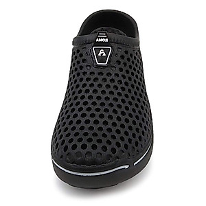 Amoji Garden Clogs Shoes Sandals House Slippers Home Room Shoes Indoor Outdoor Shower Shoe Sport Kids Child Children Baby Boys Girls (Toddler/Little Kid/Big Kid) Black 4-5 M US Big Kid