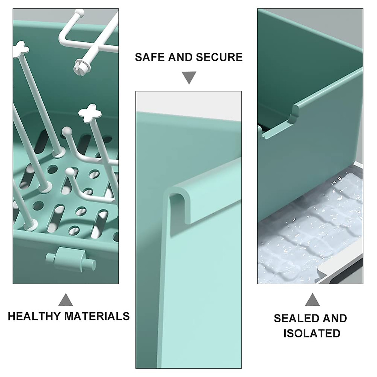 Baby Bottle Drying Rack, 1Pc Baby Bottle Drying Box Cutlery Box Container with Cover Easy- Carry Handle Holder for Bottles Cups Home Kitchen