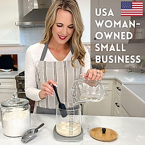 Sourdough Starter Kit with 50oz Jar for Gluten-Free and Regular Baking - Stylish Jar with Easy Instructions and Recipes