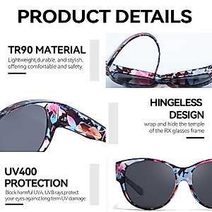 LVIOE Snap Shades Fit Over Sunglasses Solar Shields Wrap Around Over Glasses Sun Glasses Polarized UV400 Protection LS5779