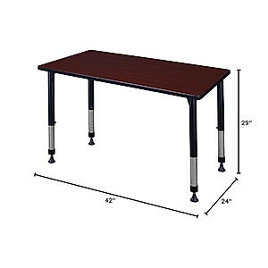 Kee 42" x 24" Height Adjustable Classroom Table - Mahogany