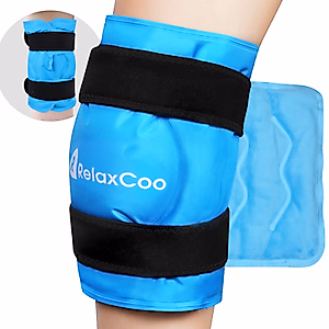 RelaxCoo XXL Knee Ice Pack Wrap Around Entire Knee After Surgery, Gel Ice Pack for Knee Injuries Reusable, Large Cold Pack for Pain Relief, Swelling